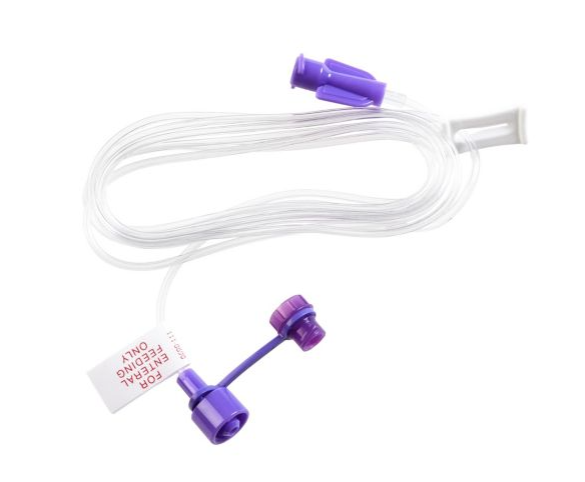 Extension Set w/ ENFit Enteral Connections, 60", Purple, Latex-Free 50/cs
